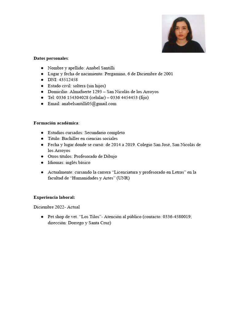 Curriculum Vitae Ana | PDF