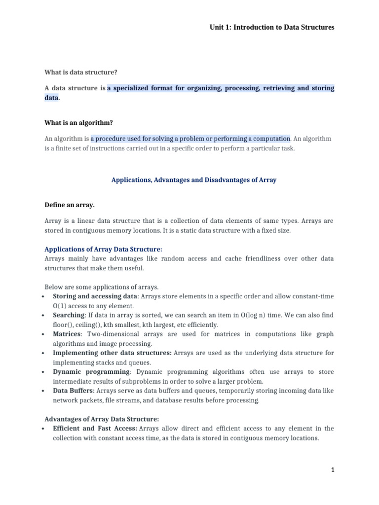 Introduction to Data Structures Overview | PDF | Matrix (Mathematics) | Time Complexity