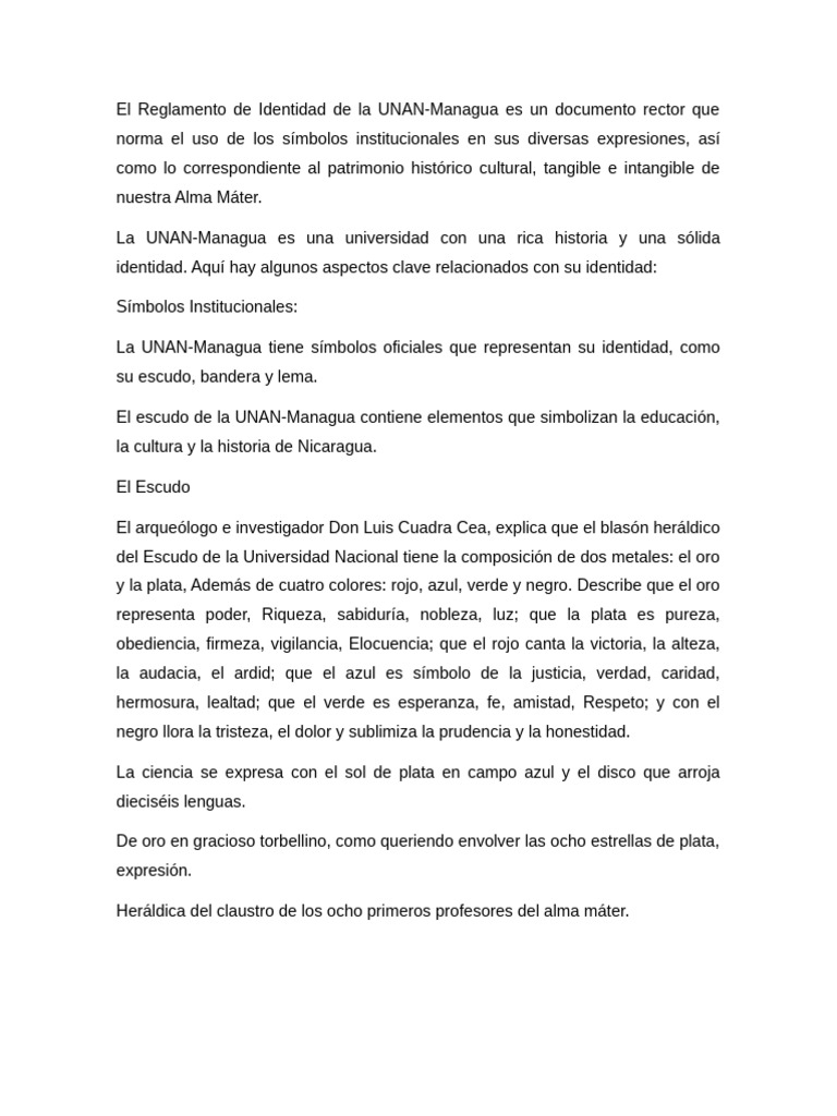 Colores y símbolos de la UNAN-Managua | PDF | Color | Azul