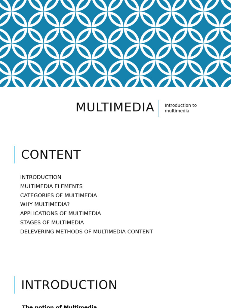 Introduction To Multimedia | PDF | Multimedia | Dvd