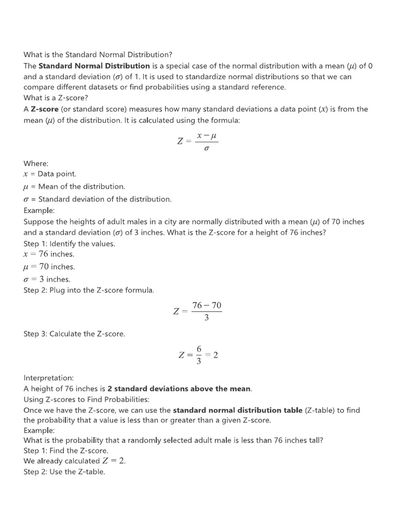 Standard Normal Distribution | PDF