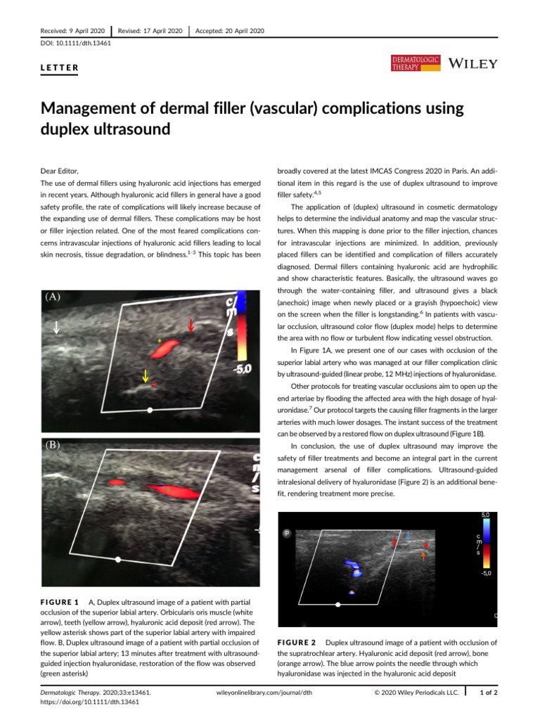 Duplex Ultrasound in Filler Complications | PDF | Medical Ultrasound ...