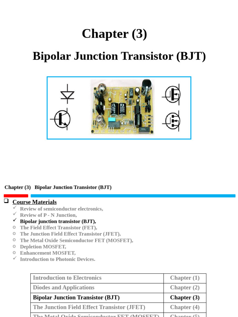Chapter (3) Bipolar Junction Transistor (BJT) - 2023 | PDF | Bipolar ...