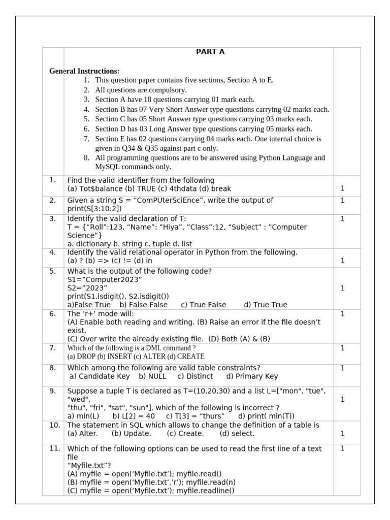 Set 1 First Model Examination Cs | PDF | Computer Network | Databases