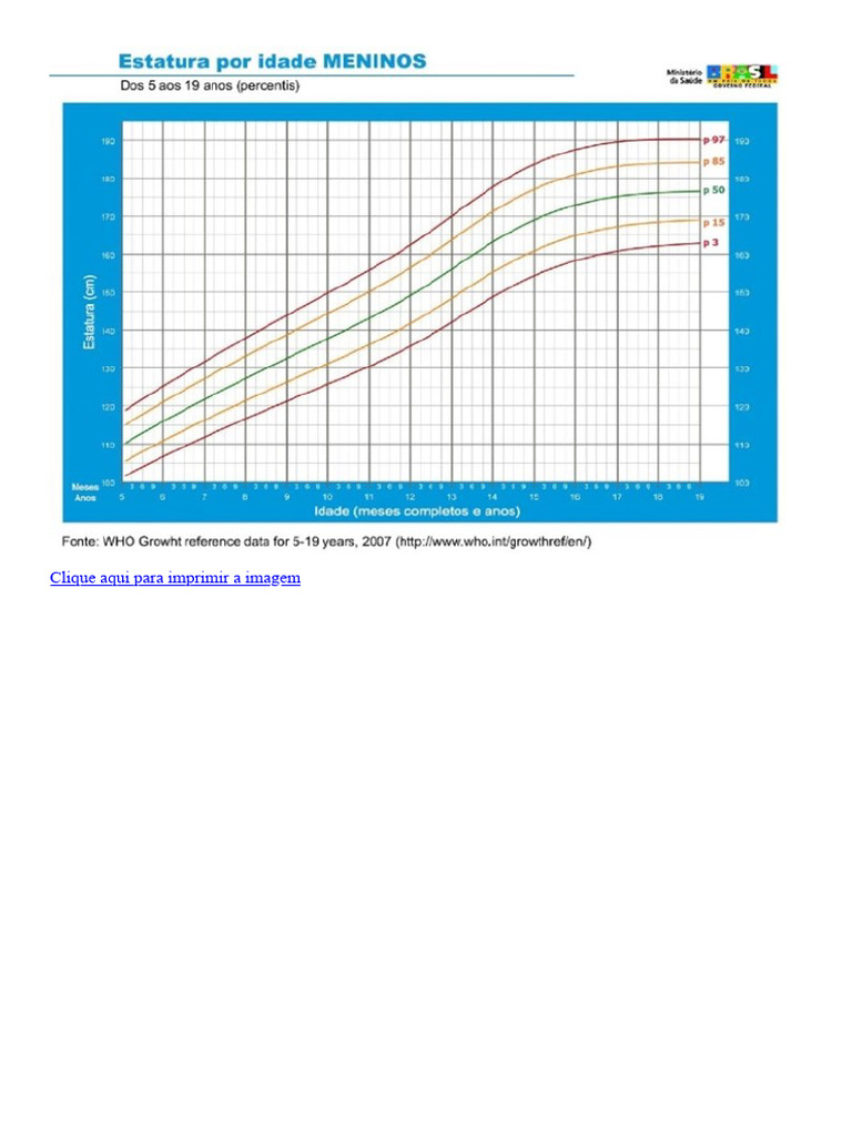 Estatura por idade meninos 5 a 19 anos | PDF