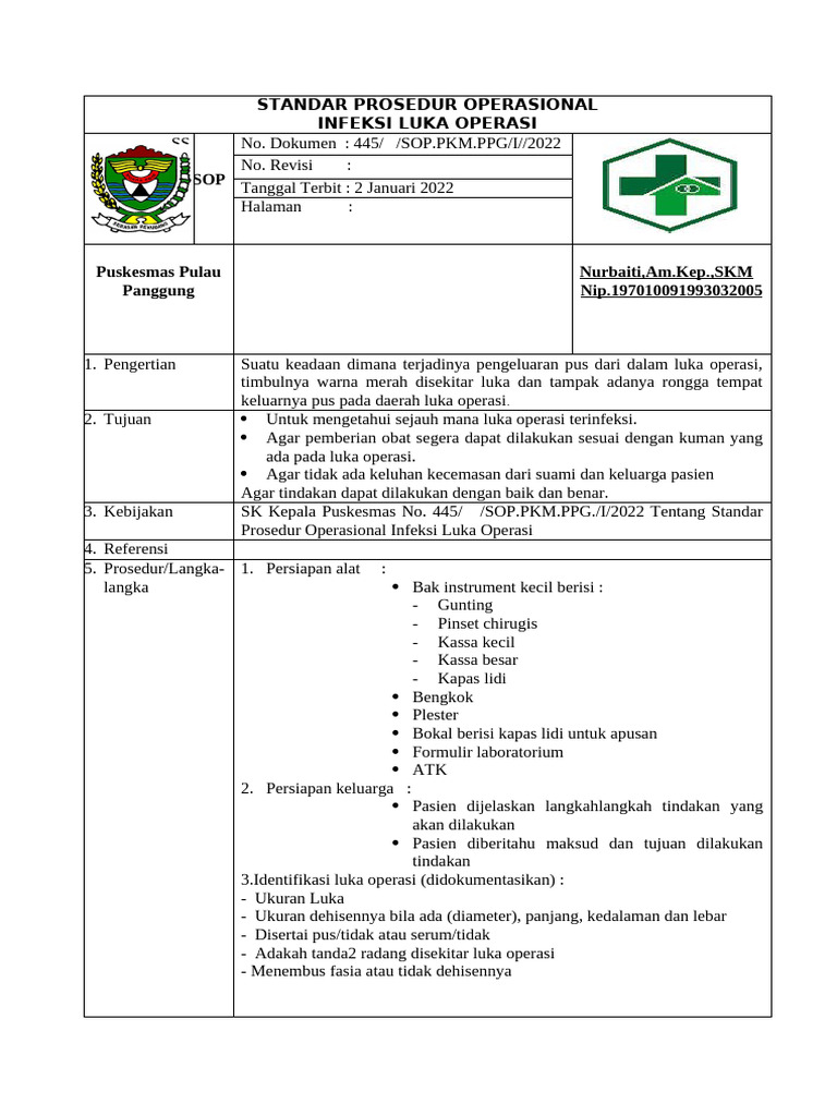 Standar Prosedur Operasional.-Septa Revi 5docx | PDF