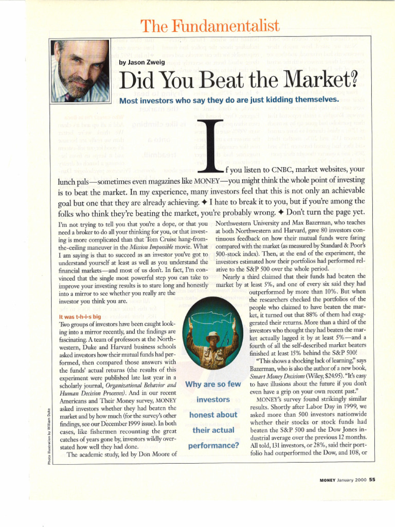 Did You Beat The Market - Jason Zweig | PDF