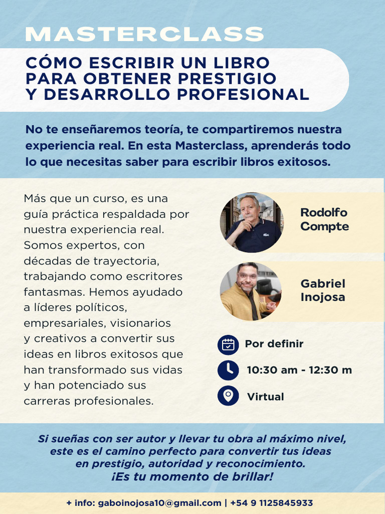 Masterclass: Escribir Libros Exitosos | PDF