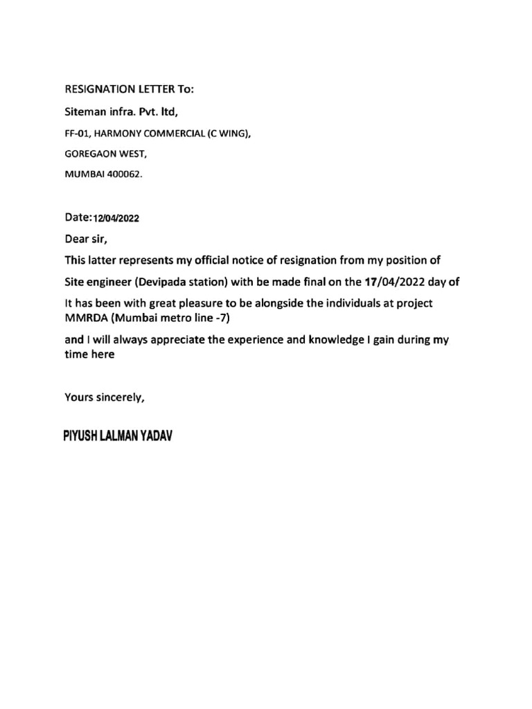 piyush resigna.... | PDF