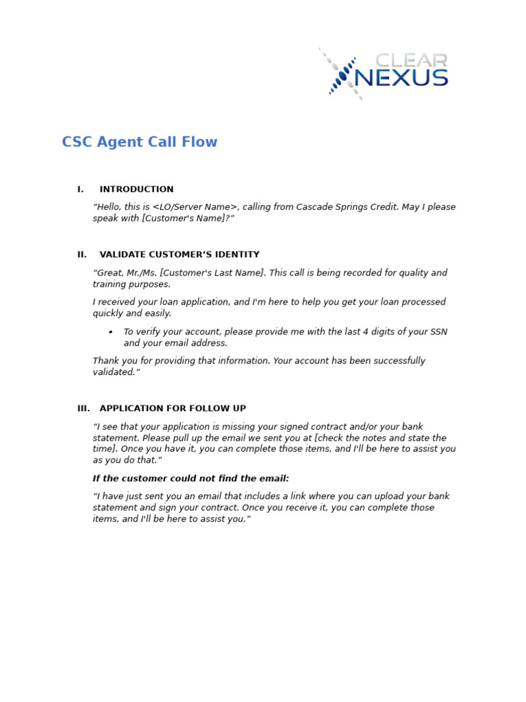Revised CSC Call Flow | PDF | Computing