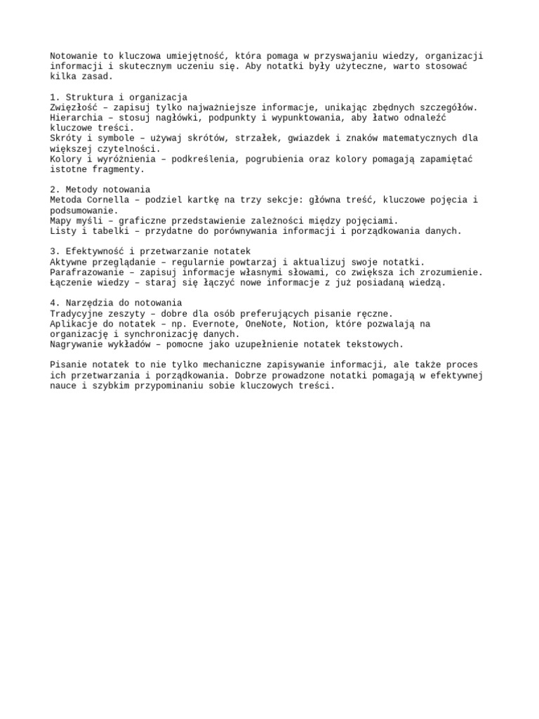 Pisanie Notatek | PDF