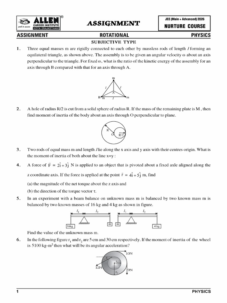 Rotational Assignment (1-15Q) | PDF