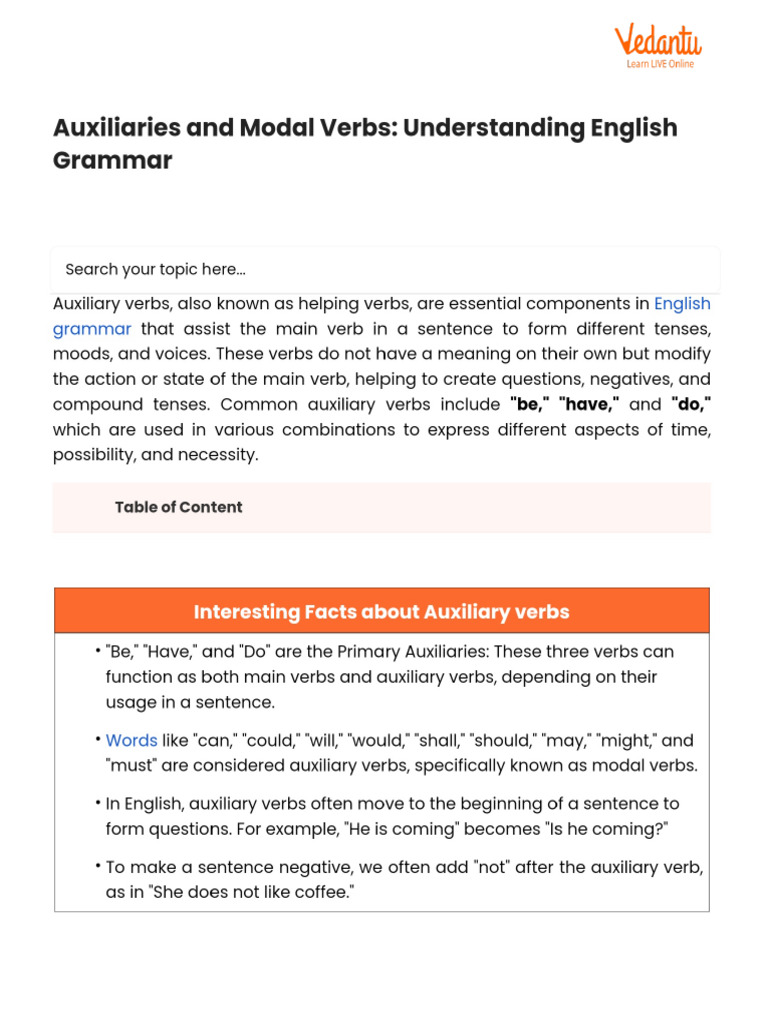 Auxiliaries and Modal Verbs - Understanding English Grammar | PDF