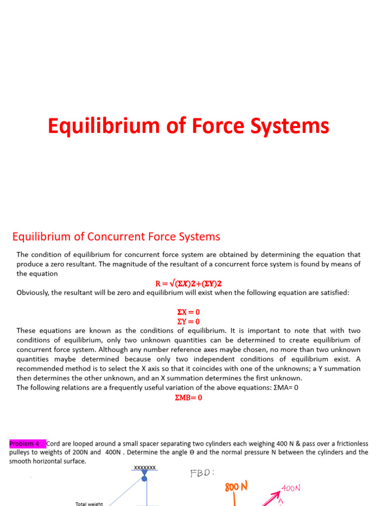 MECH01 - Unit 3.1-S-C - (Equilibrium of Force Systems) | PDF | Force ...