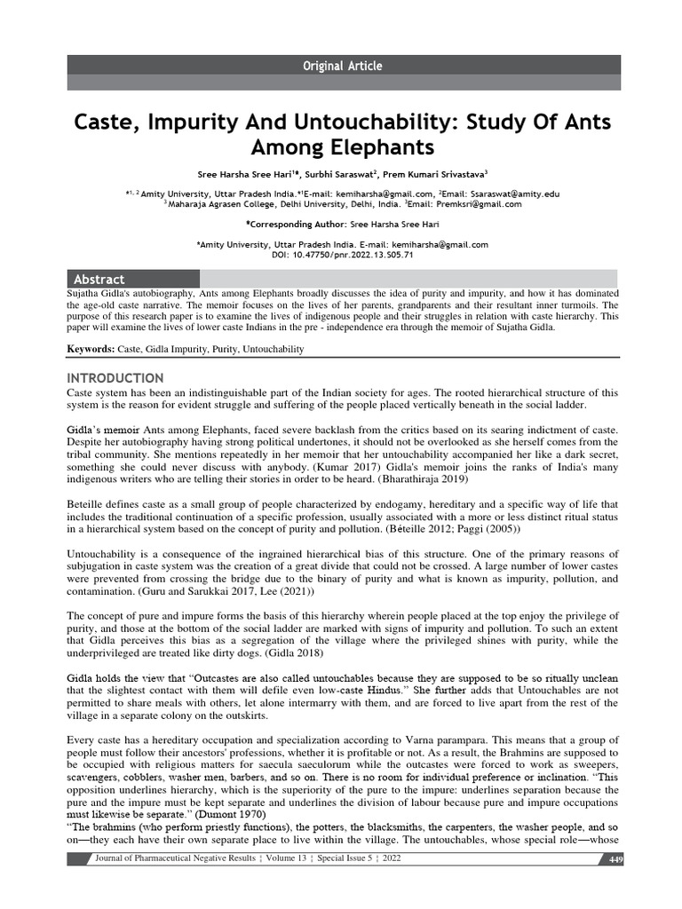 Caste Impurity and Untouchability Study | PDF | Dalit | Caste