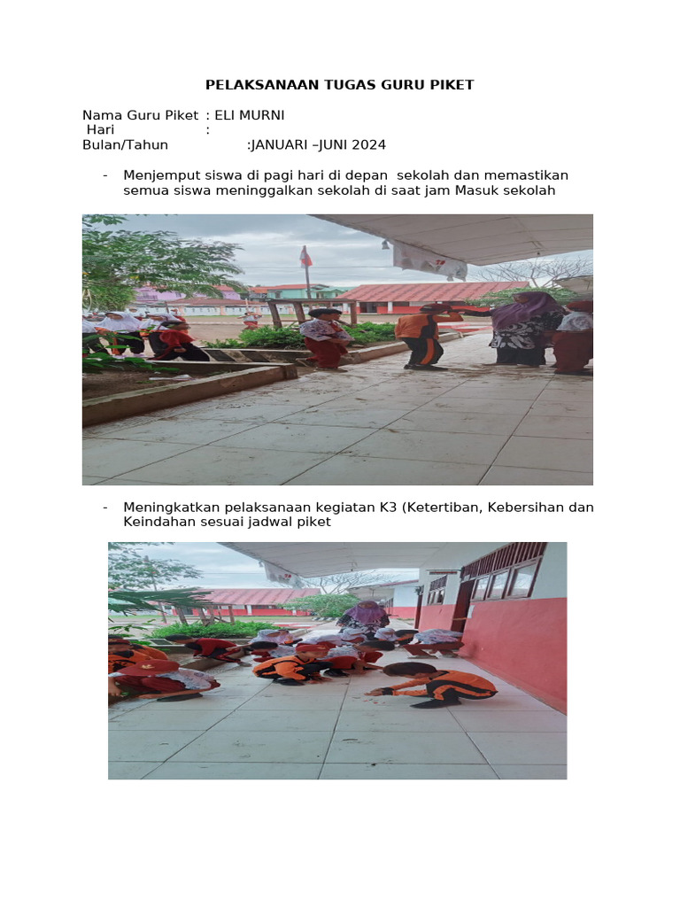Laporan Piket Eli | PDF