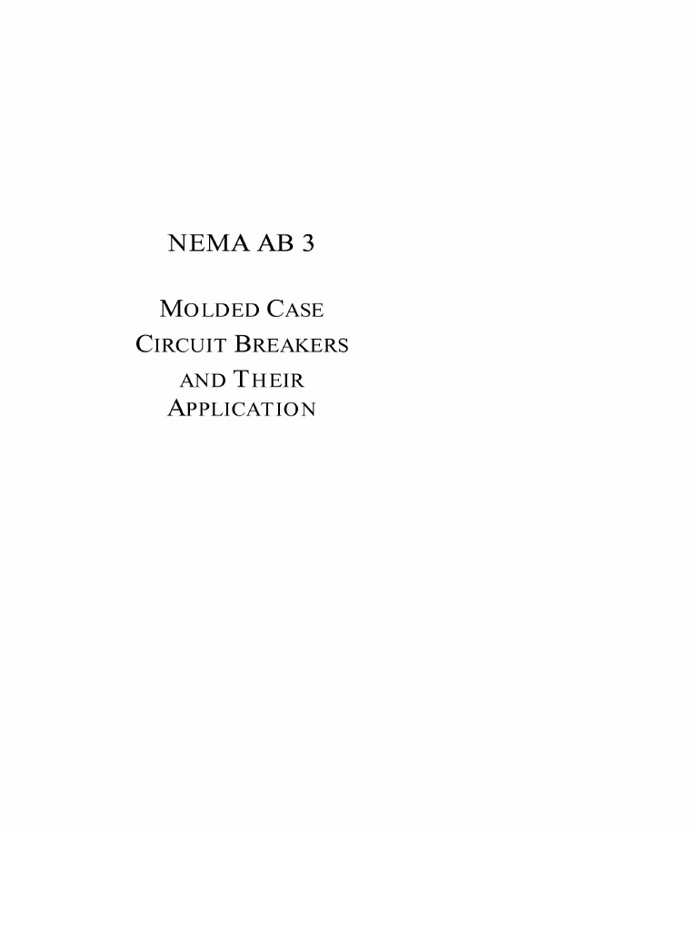 NEMA AB 3 Moulded Circuit Breaker Application | PDF