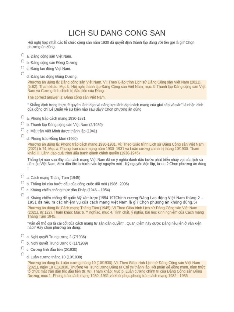 Lich Su Dang Cong San | PDF