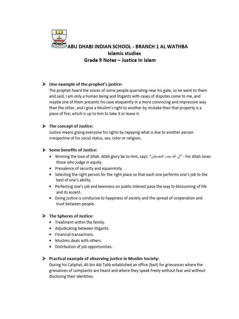 Justice in Islam | PDF | Justice | Crime & Violence