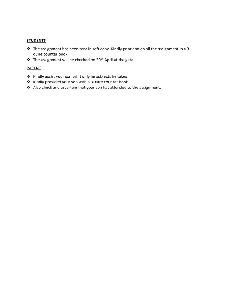 Form 2 Holiday Assignments PDF | PDF
