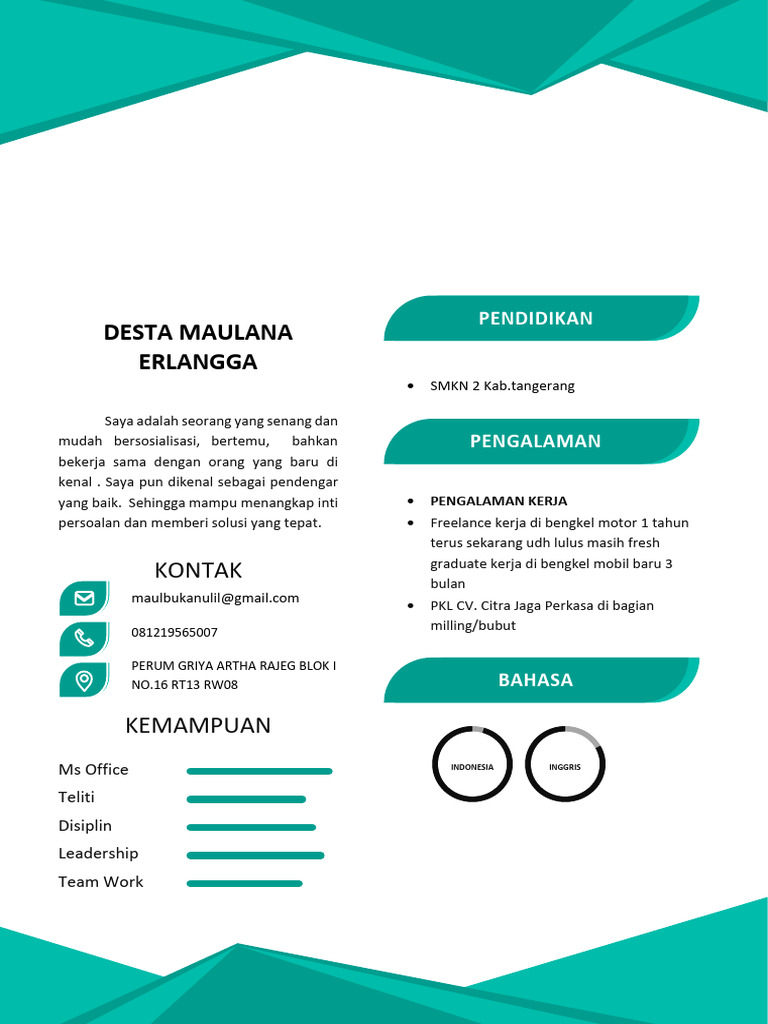 cv DESTA MAULANA ERLANGGA | PDF