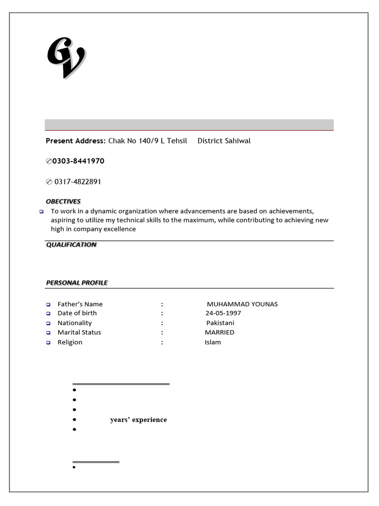 Muhammad Nadeem's Professional Profile | PDF