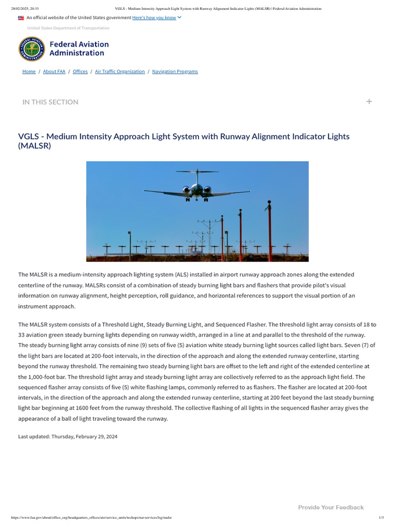 VGLS - Medium Intensity Approach Light System with Runway Alignment ...