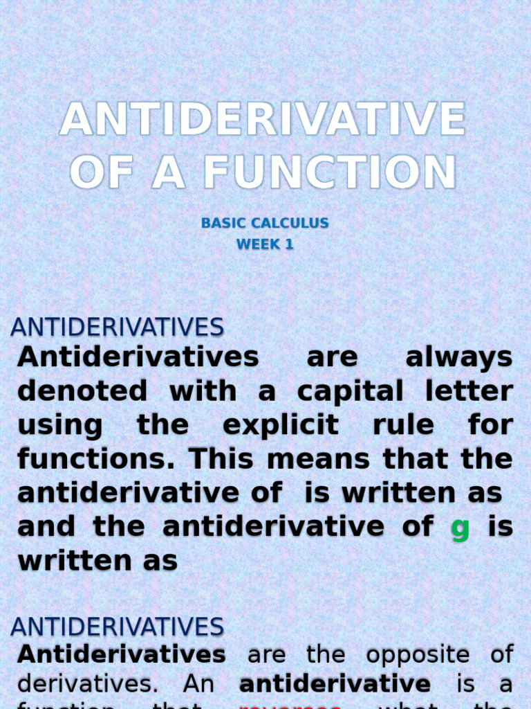 Understanding Antiderivatives in Calculus | PDF | Integral | Function ...