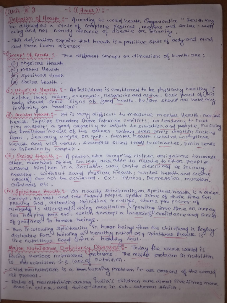 GE-2 Zoology Unit-3 (Food Nutrition and Health) | PDF