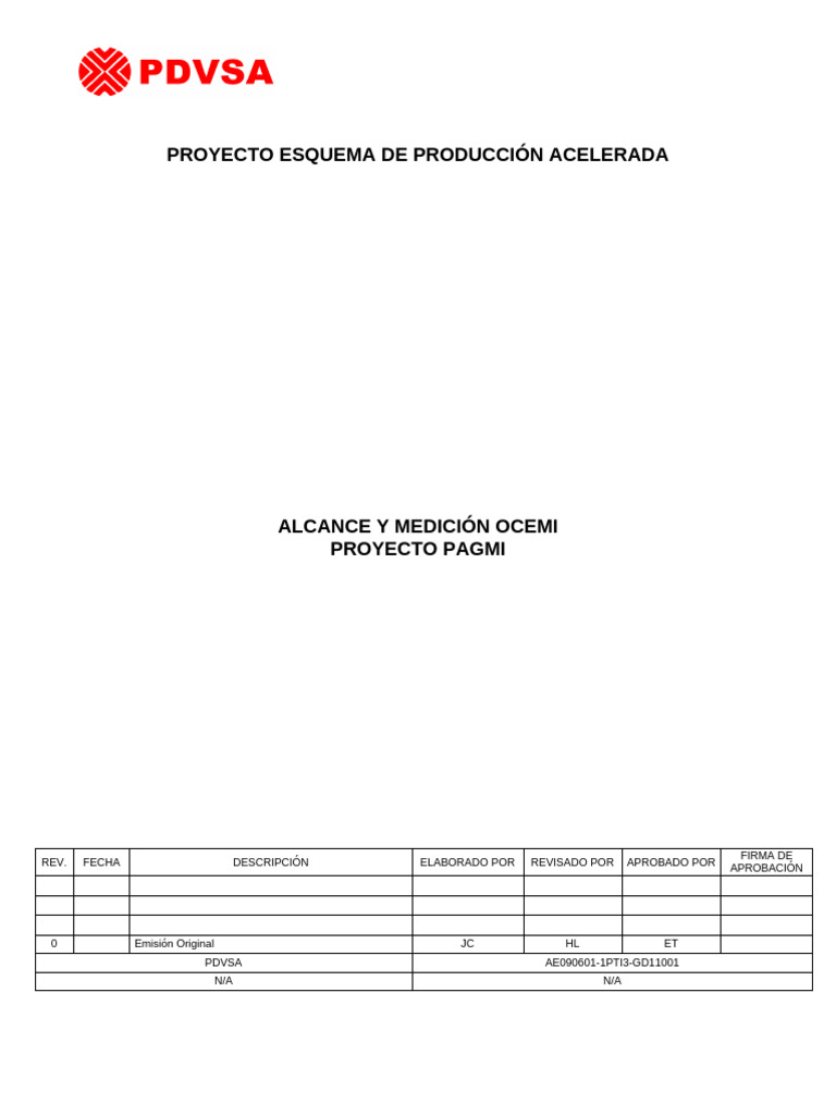 EDT Alcance Med PAGMI OCEMI | PDF | Tubería (transporte de fluidos ...