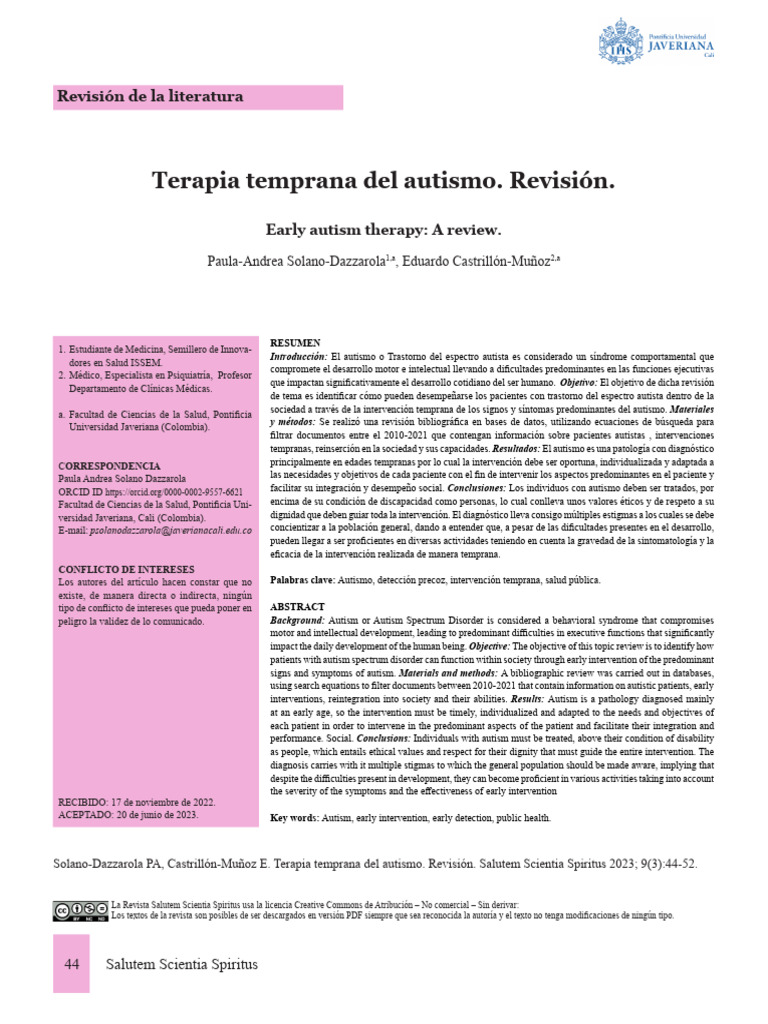 06 Vol09 Num03 2023 | PDF | Autismo | Las emociones