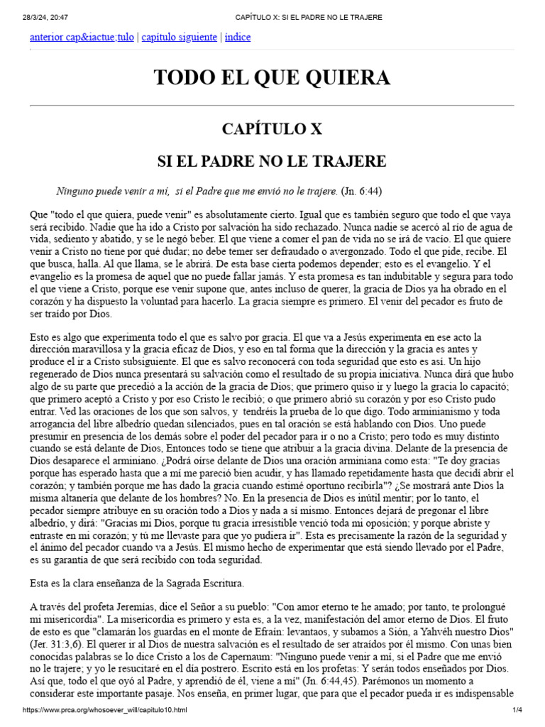 Capítulo X - Si El Padre No Le Trajere | PDF | Cristo (título) | Pecado