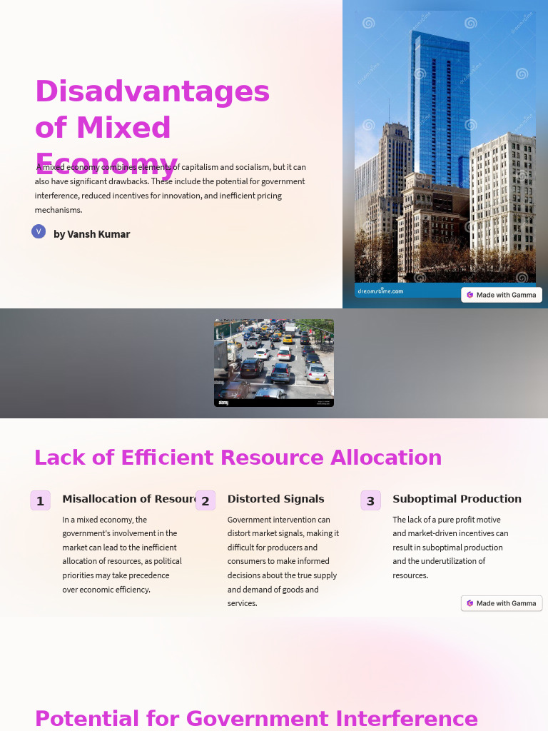 Disadvantages of Mixed Economy | PDF | Market (Economics) | Incentive