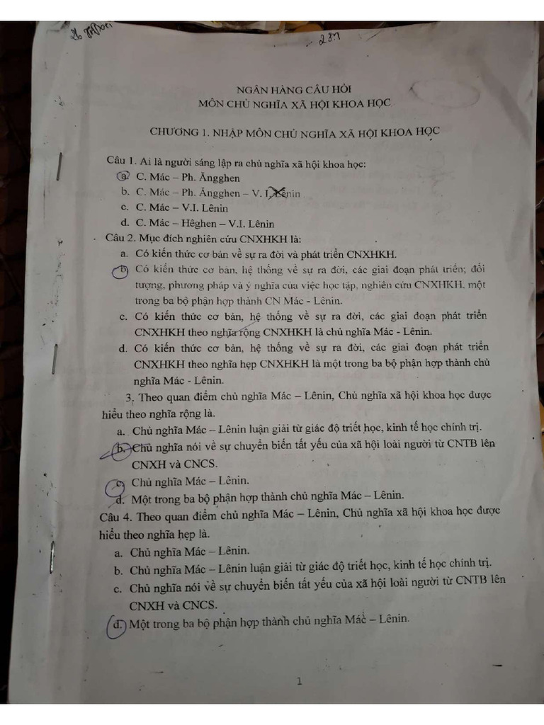 Chương 1 CNXHKH | PDF