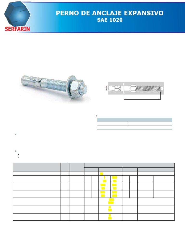 Perno de Anclaje de Acero al Carbono | PDF | Tornillo | Hormigón