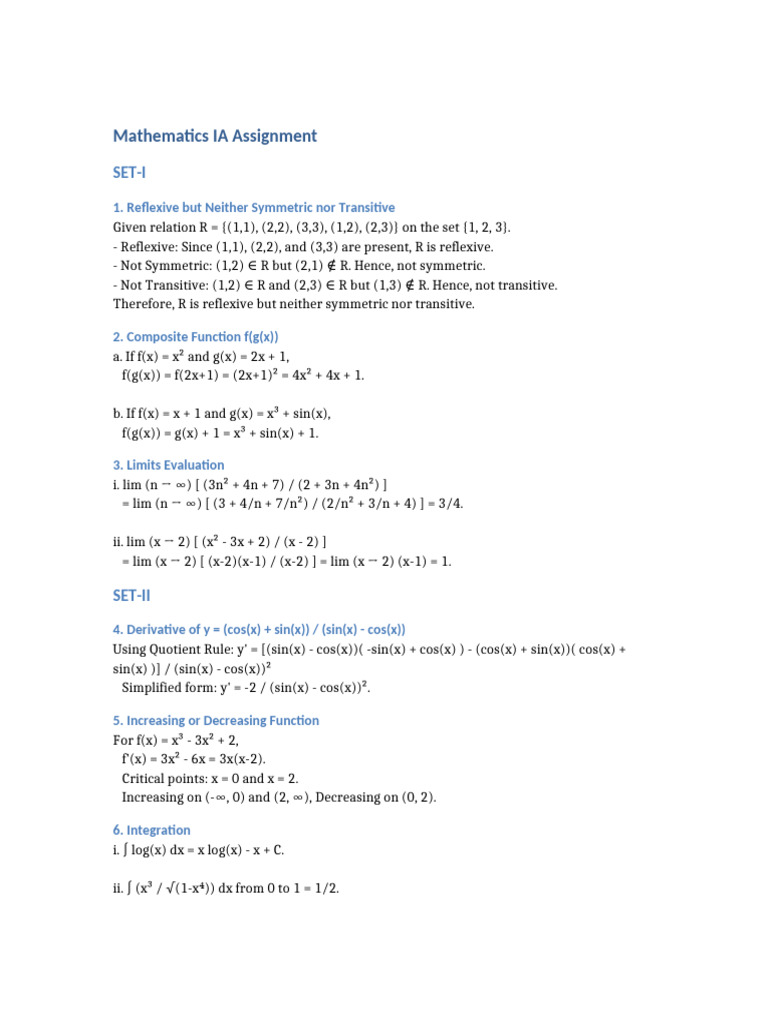 Mathematics IA Assignment | PDF