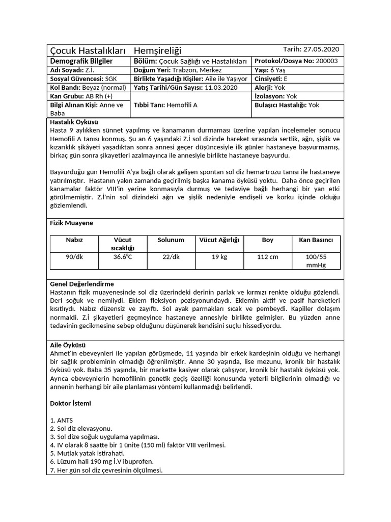 İsmail Sarıtepe 370971 Vaka-1 | PDF