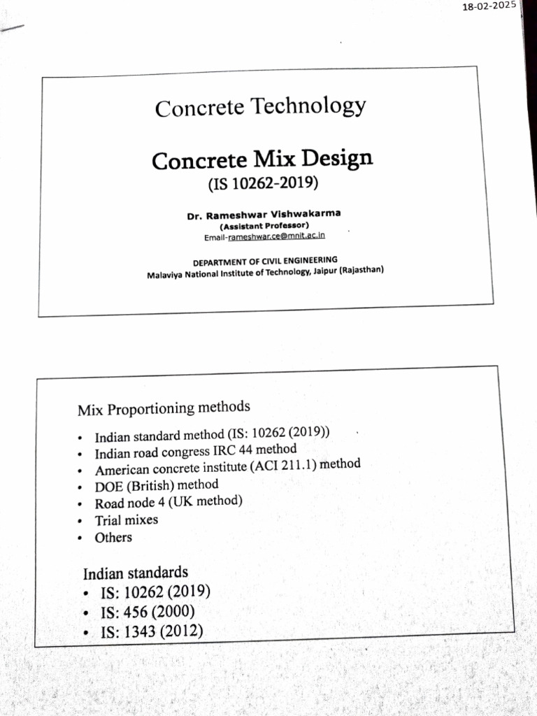 Concrete Mix Design Methods Guide | PDF | Concrete | Cement