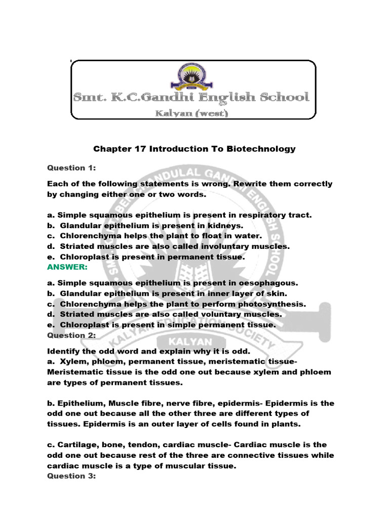 Understanding Plant Tissues and Biotechnology | PDF | Tissue (Biology ...