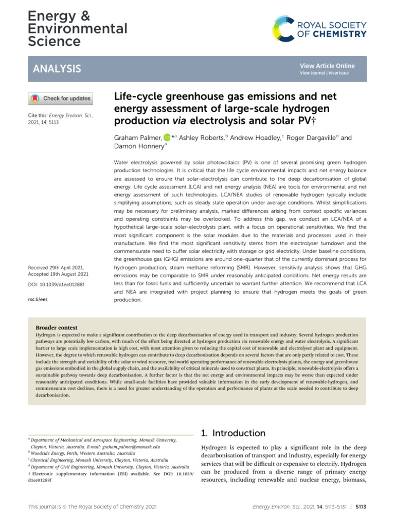 H2 - LCA CO2 D1ee01288f | PDF | Life Cycle Assessment | Climate Change Mitigation