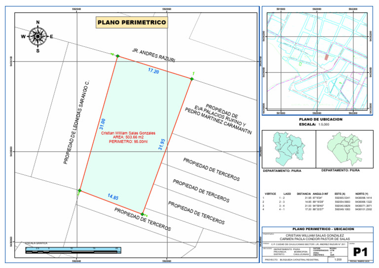 plano perimetico | PDF | Geodesia | Tecnología geográfica