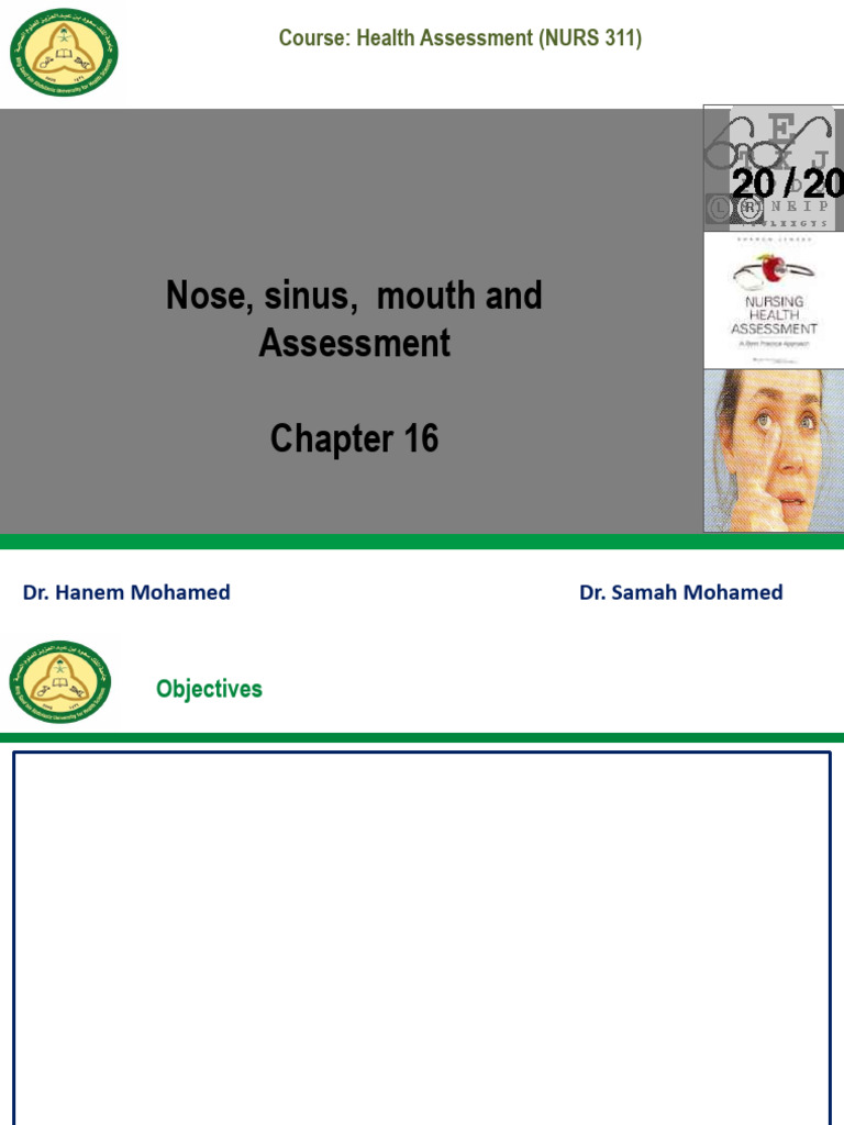 8- A- Nose, Sinus Mouth and Throat Assessment. | PDF | Human Nose ...