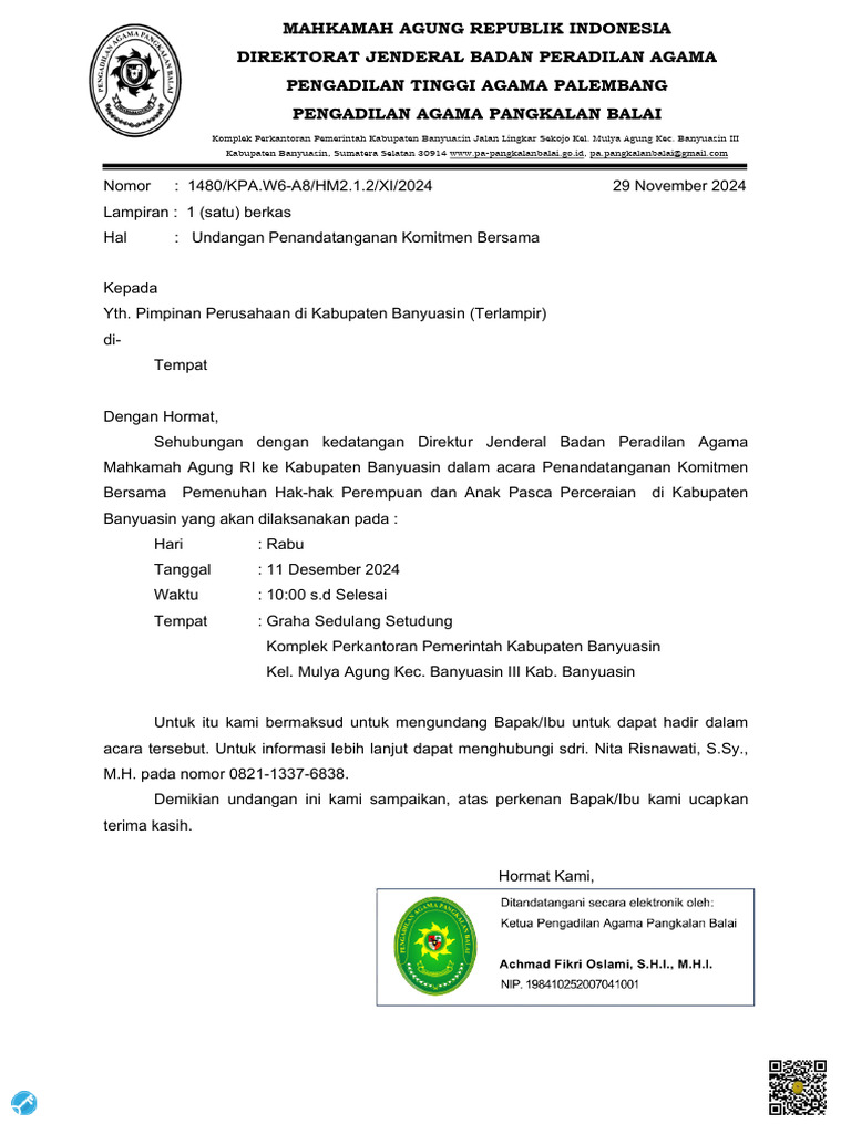 Undangan Perusahaan | PDF
