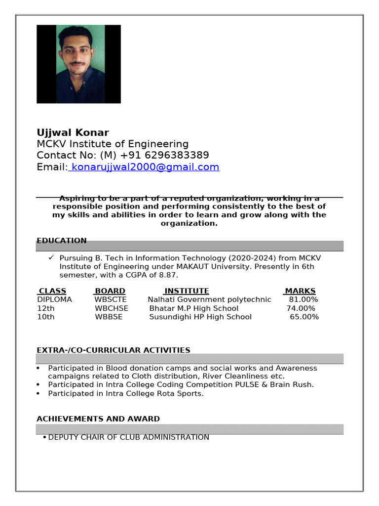 Ujjwal Resume | PDF