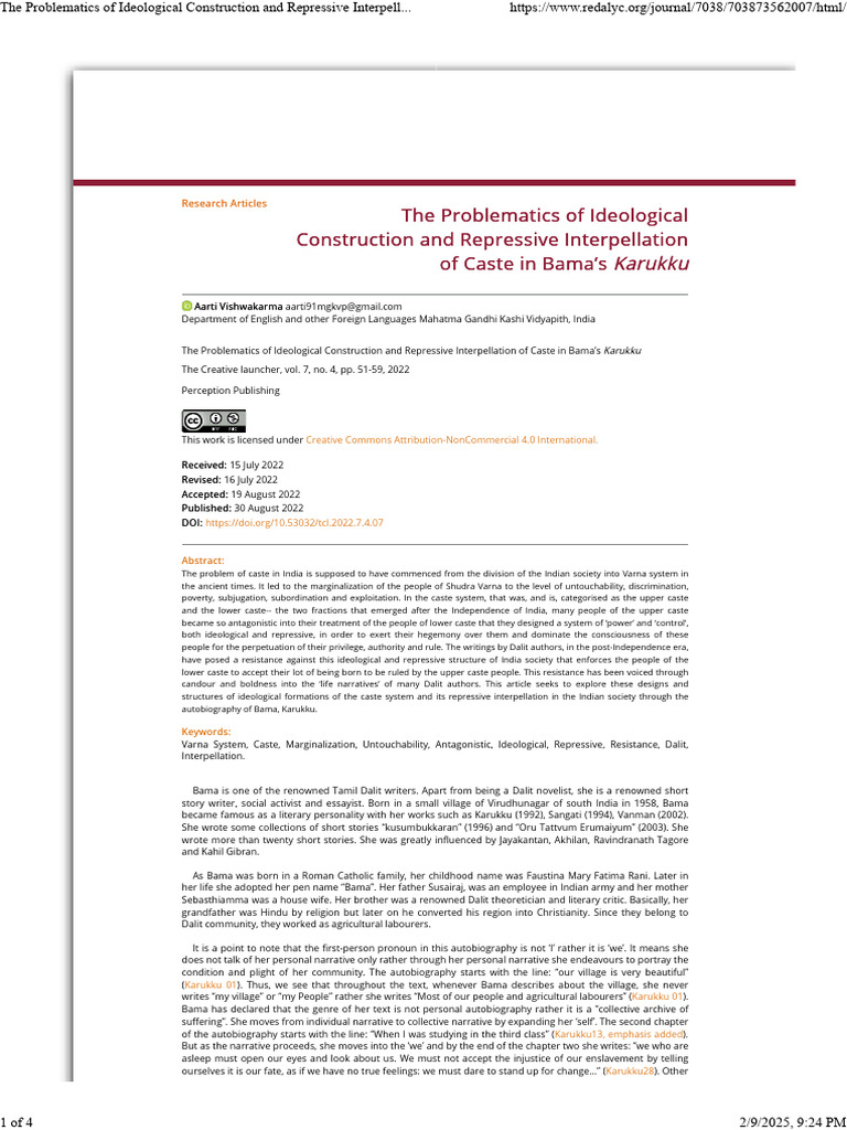 The Problematics of Ideological Construction and Repressive ...