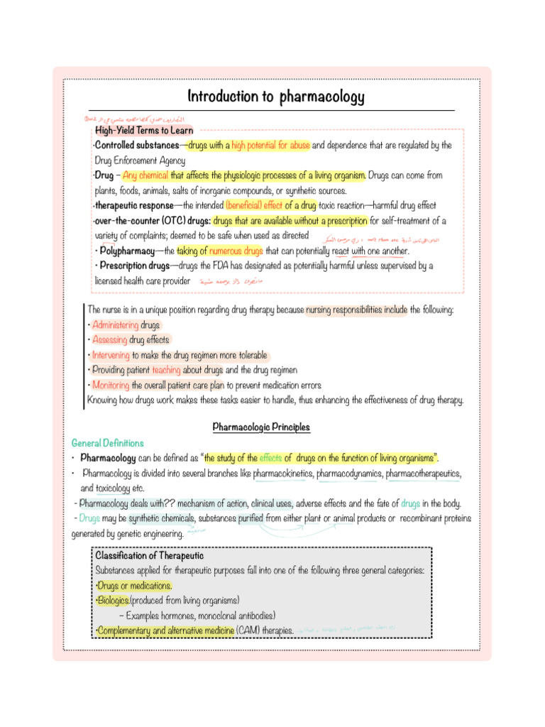 Introduction To Pharmacology | PDF | Pharmacology | Medical Treatments