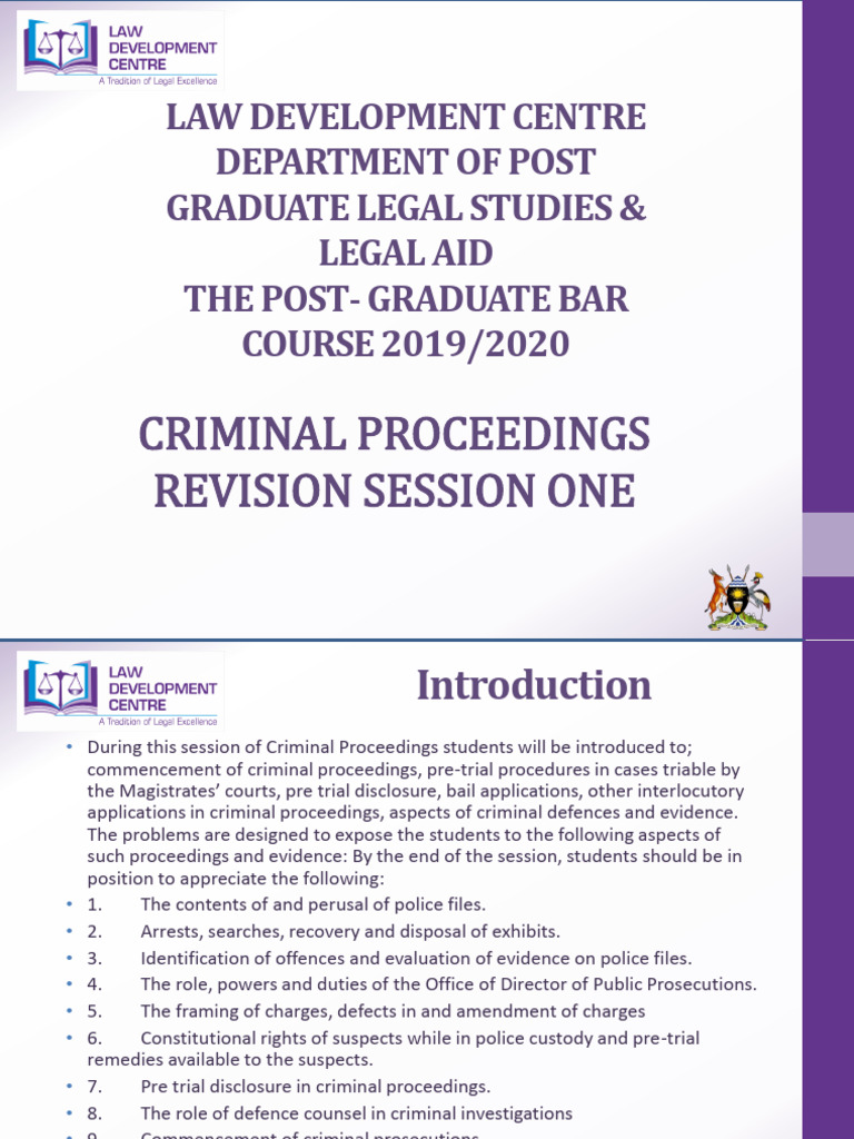 Criminal Proceedings Revision - Session One | PDF | Prosecutor | Burden ...