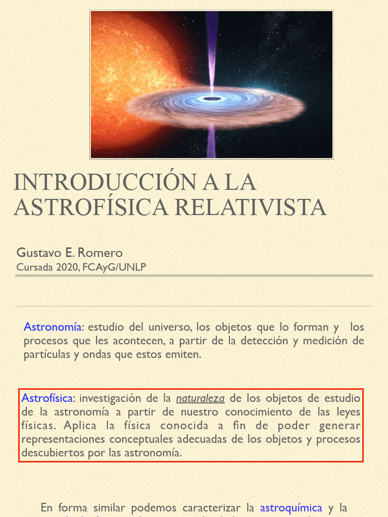 Introducción a la Astrofísica Relativista | PDF | Relatividad especial ...