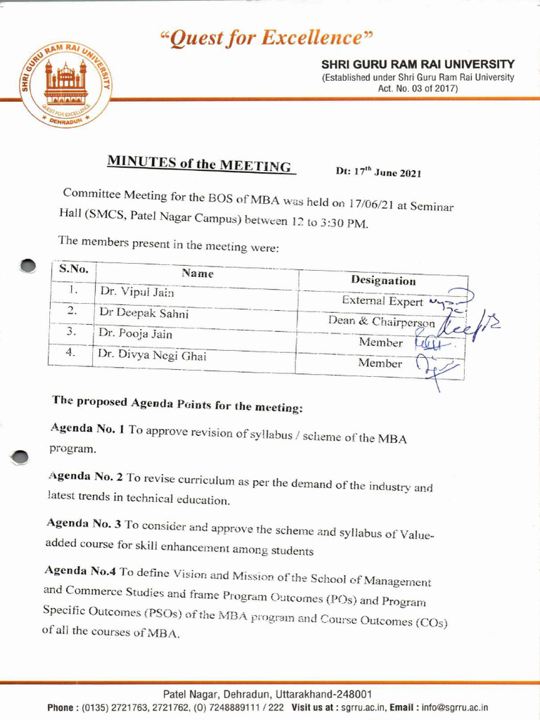 Bos Mba 2021 22 | PDF