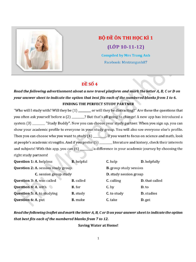 BỘ ĐỀ ÔN HK1- ĐỀ SỐ 4 (PAGE) | PDF